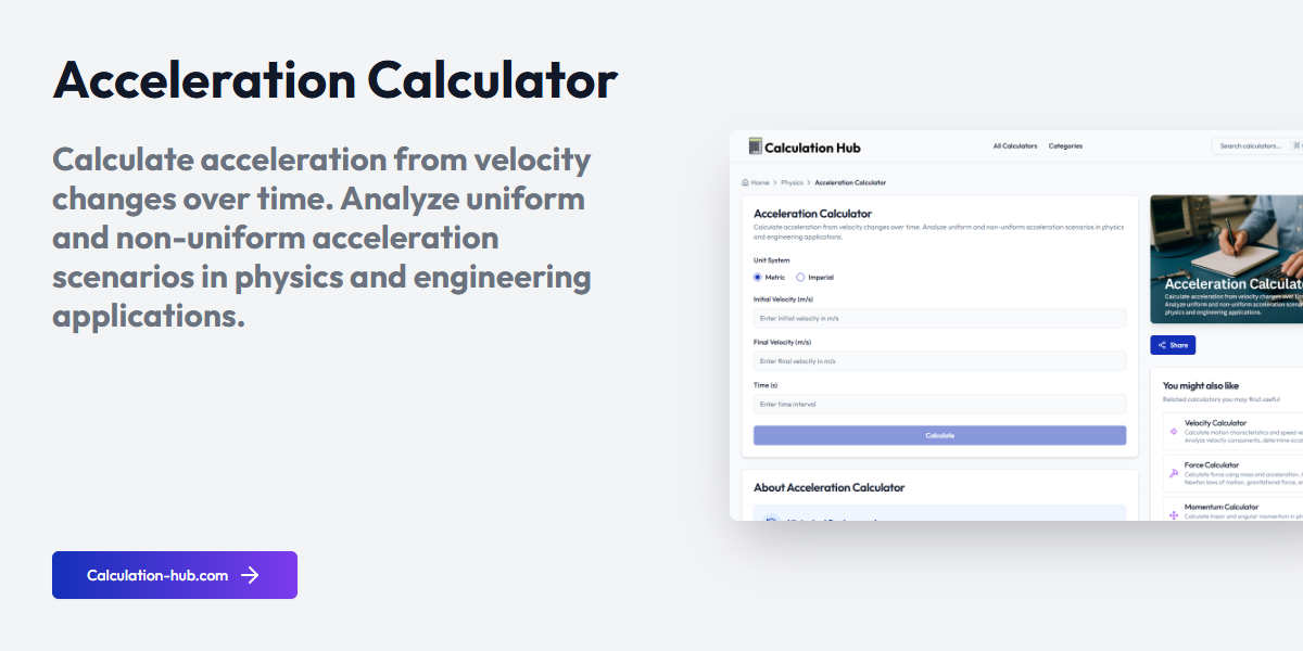Acceleration Calculator - Calculation Hub