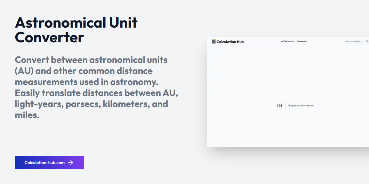 Astronomical Unit Converter - Calculation Hub