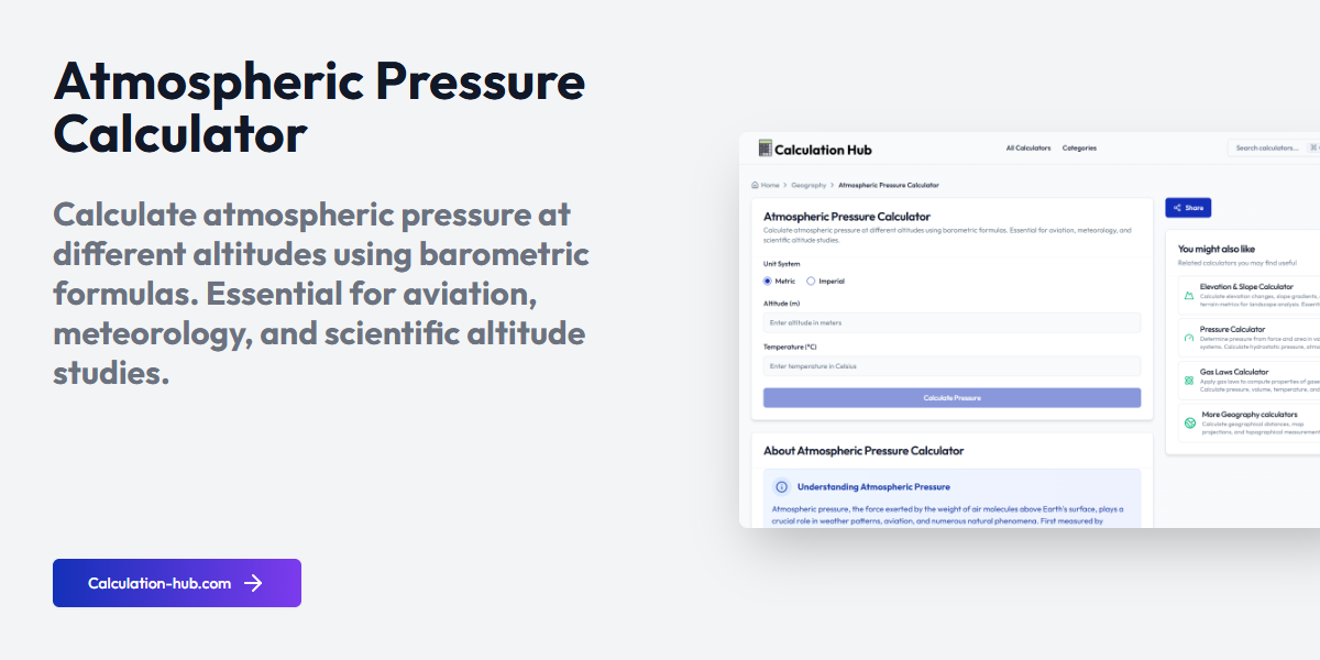 Atmospheric Pressure Calculator - Calculation Hub