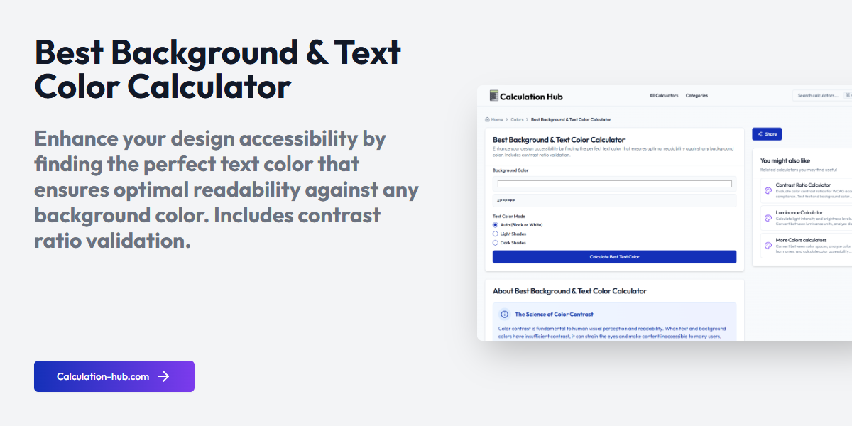 Best Background & Text Color Calculator - Calculation Hub