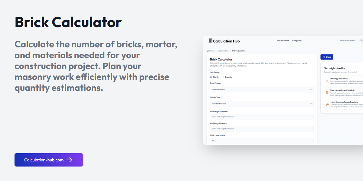 Brick Calculator - Calculation Hub