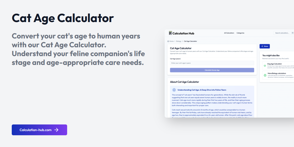 Cat Age Calculator - Calculation Hub