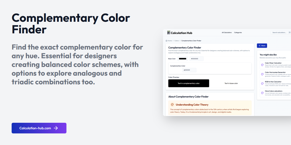 Complementary Color Finder - Calculation Hub