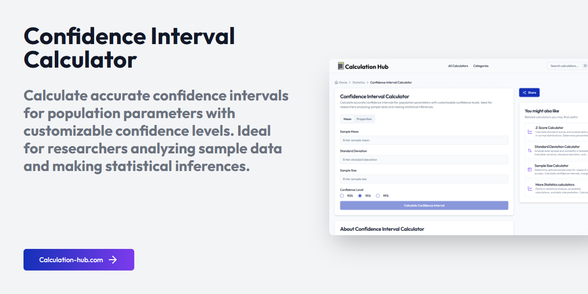 Confidence Interval Calculator - Calculation Hub