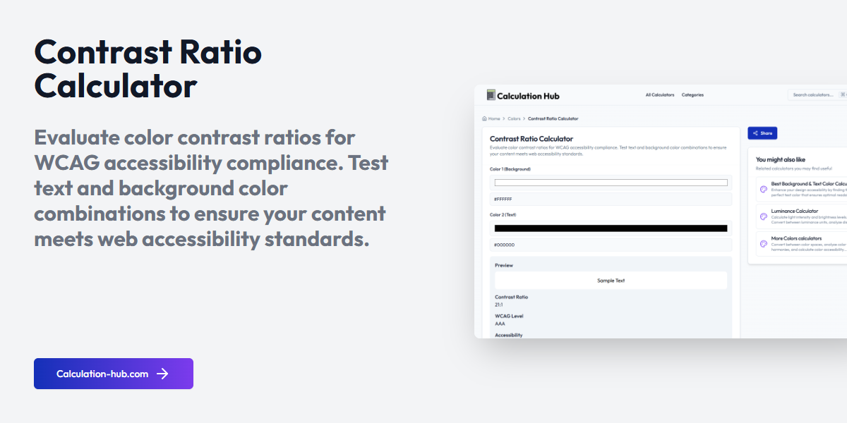 Contrast Ratio Calculator - Calculation Hub