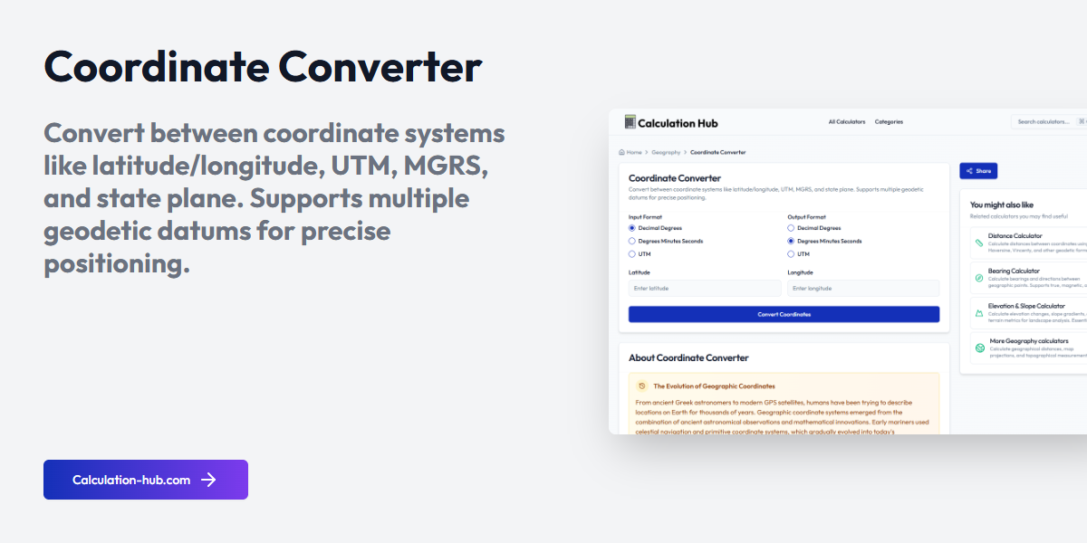 Coordinate Converter - Calculation Hub