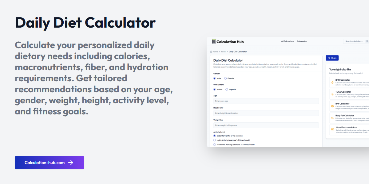 Daily Diet Calculator - Calculation Hub