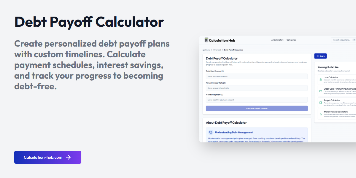 Debt Payoff Calculator - Calculation Hub