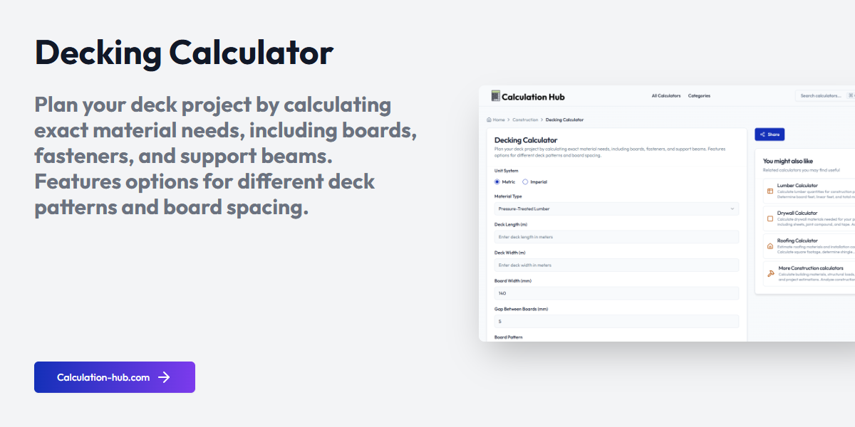 Decking Calculator - Calculation Hub