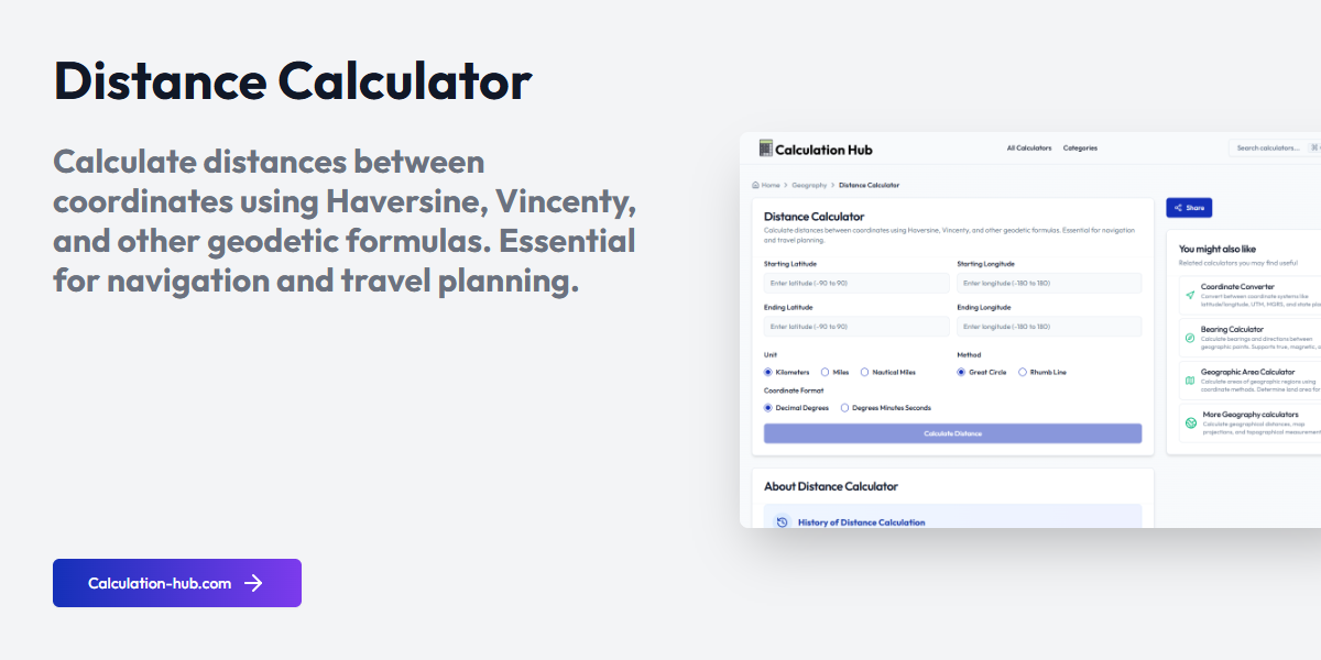 Distance Calculator - Calculation Hub