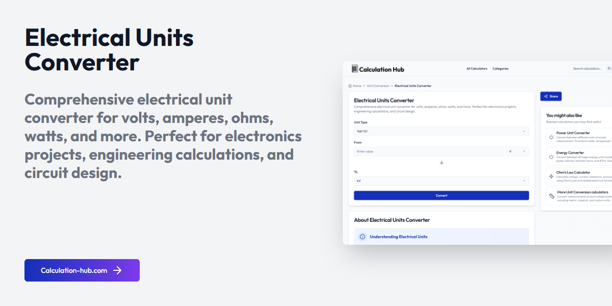 Electrical Units Converter - Calculation Hub