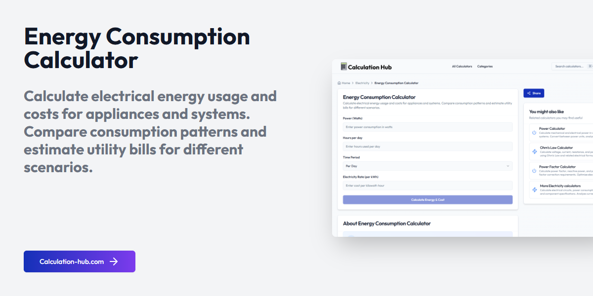 Energy Consumption Calculator - Calculation Hub