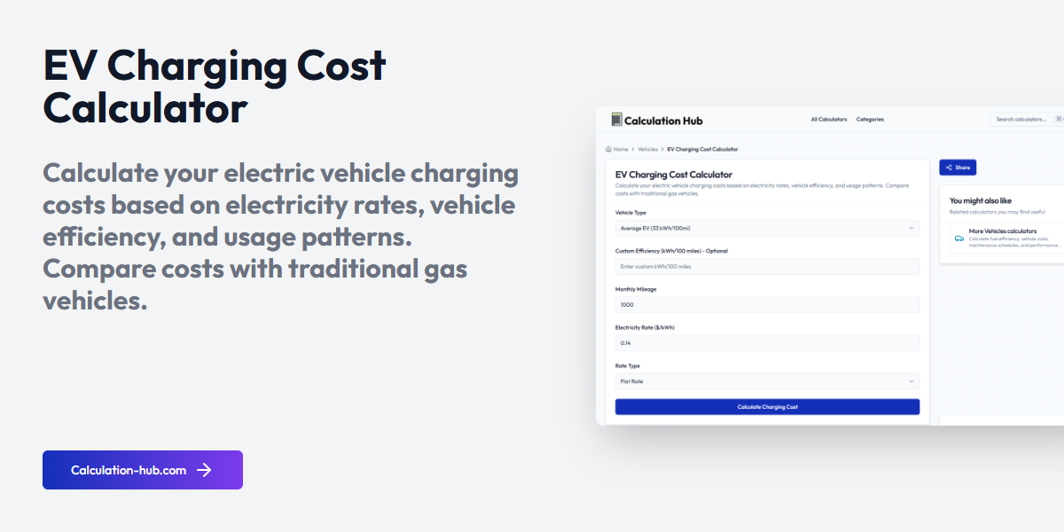 EV Charging Cost Calculator - Calculation Hub