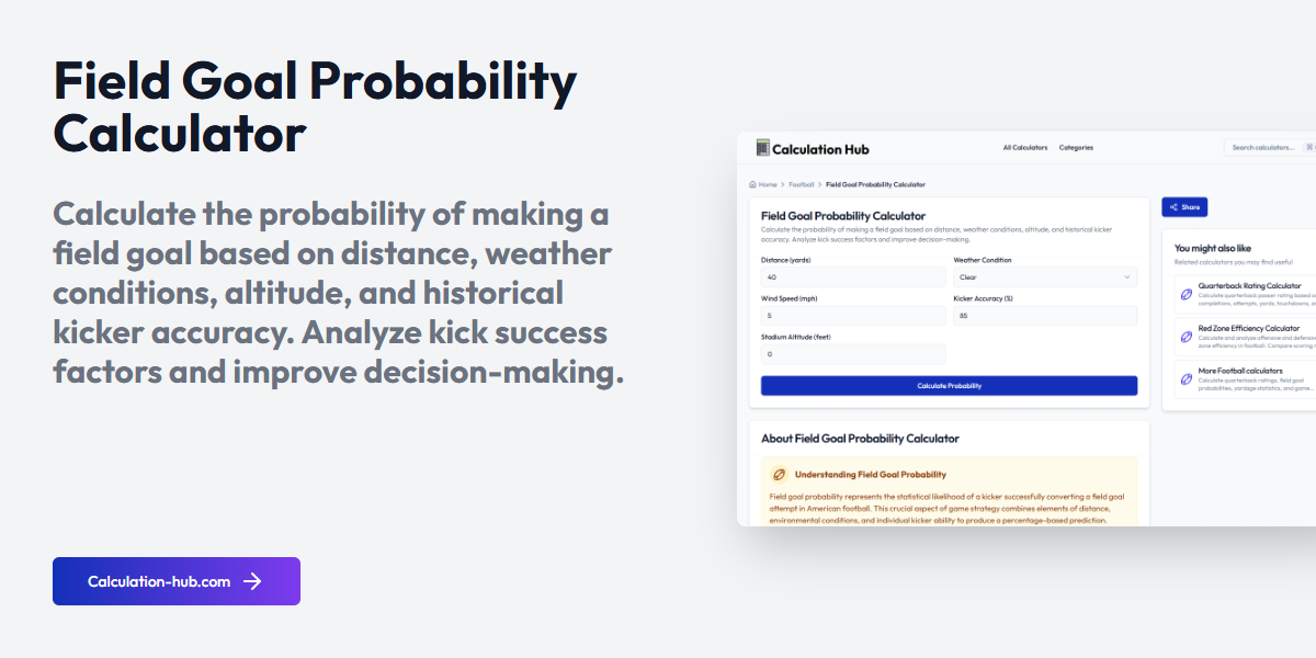 Field Goal Probability Calculator - Calculation Hub
