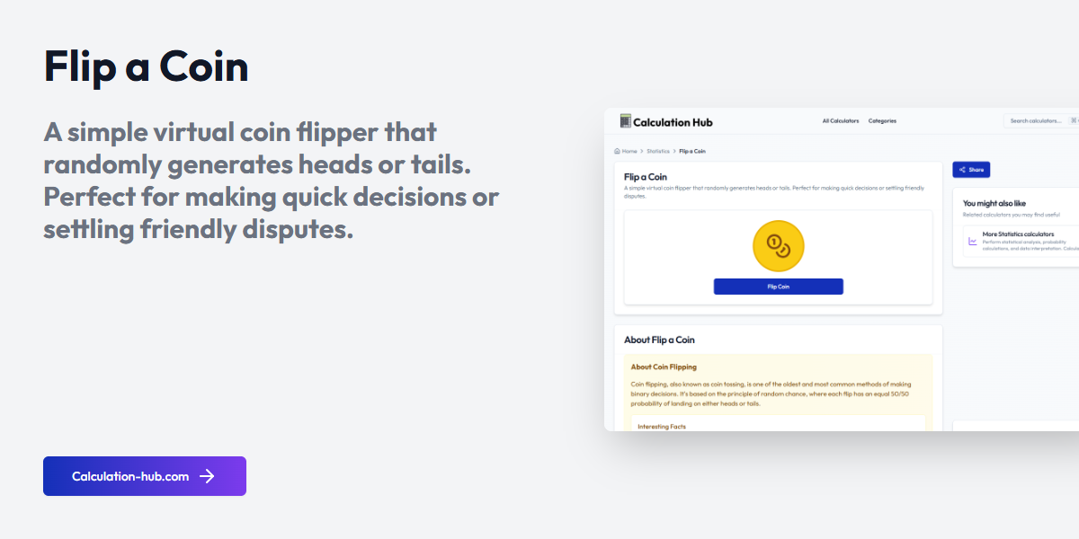 Flip a Coin - Calculation Hub
