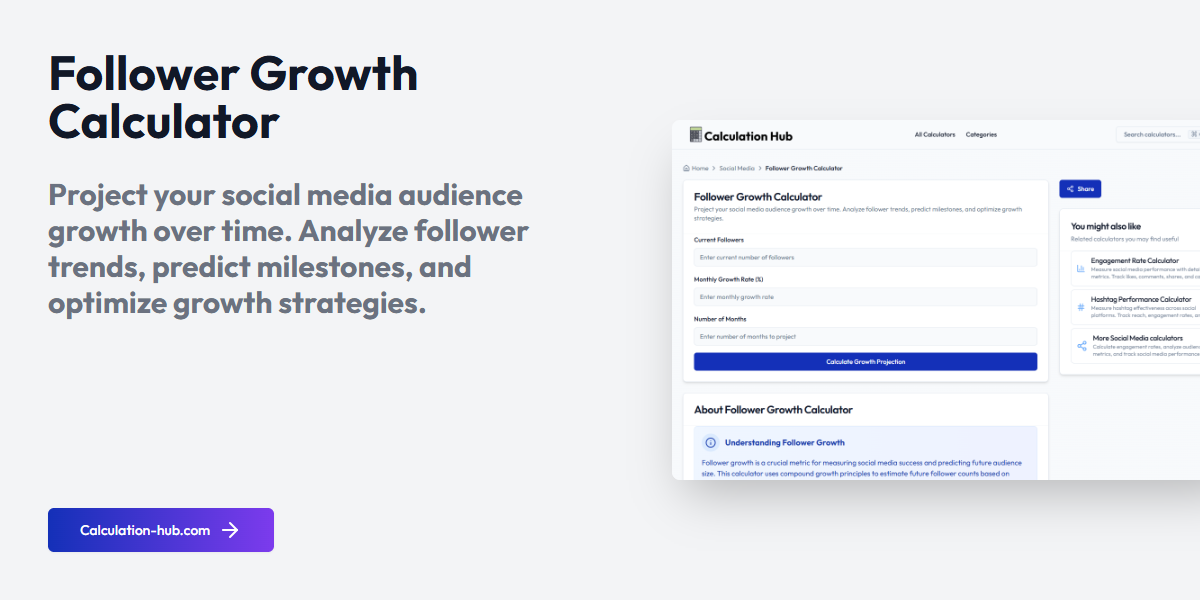 Follower Growth Calculator - Calculation Hub