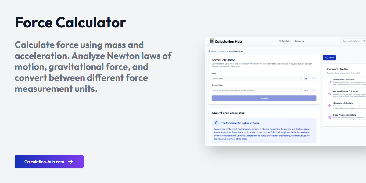 Force Calculator - Calculation Hub