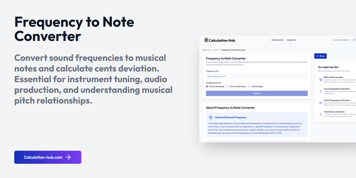 Frequency to Note Converter - Calculation Hub
