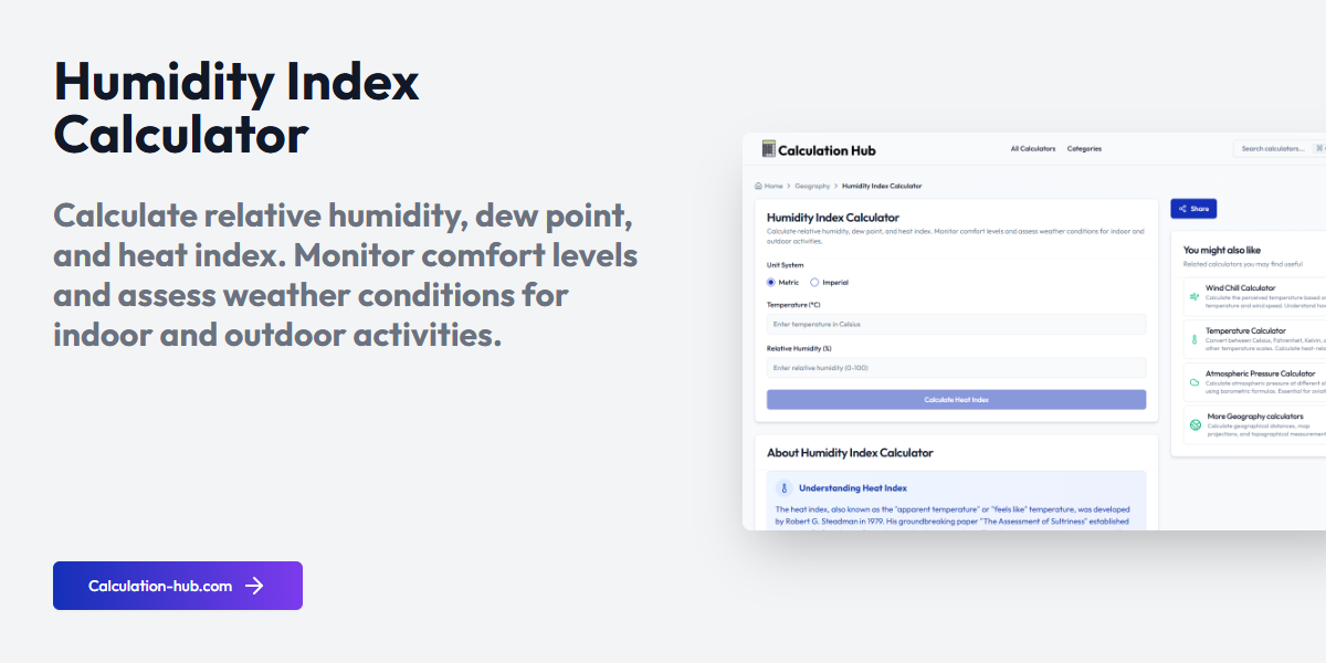 Humidity Index Calculator - Calculation Hub