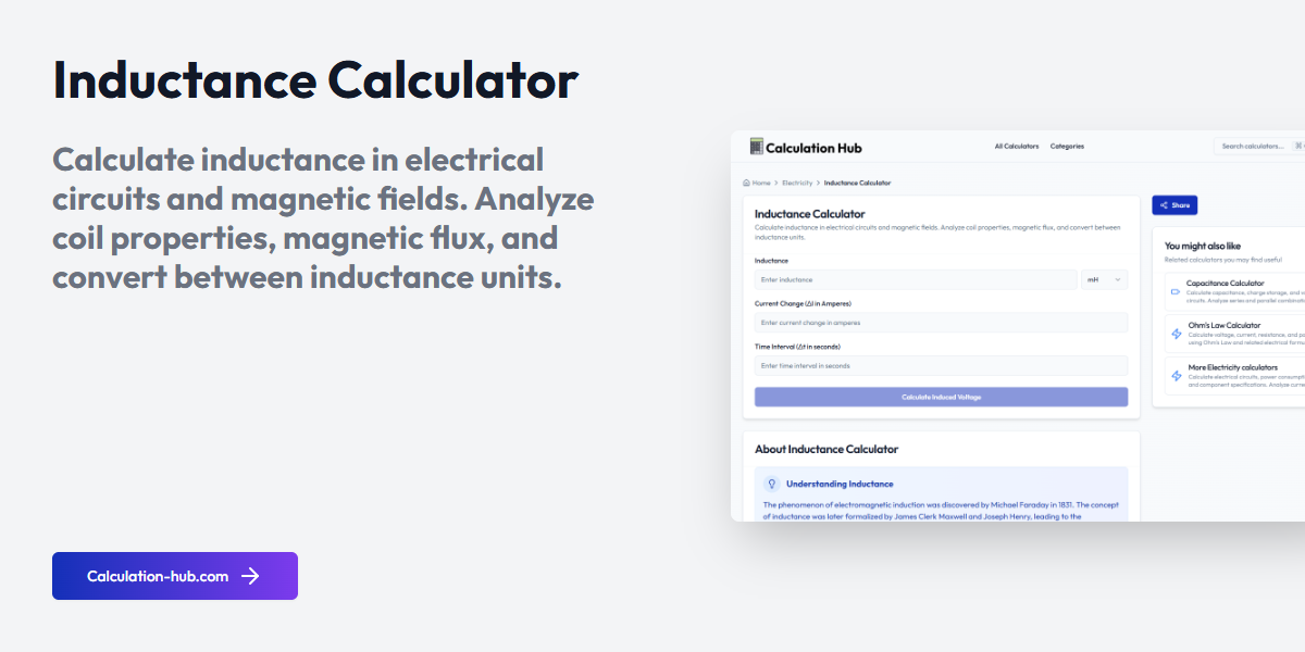 Inductance Calculator Calculation Hub