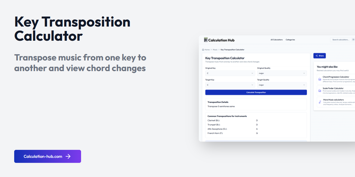 Key Transposition Calculator - Calculation Hub