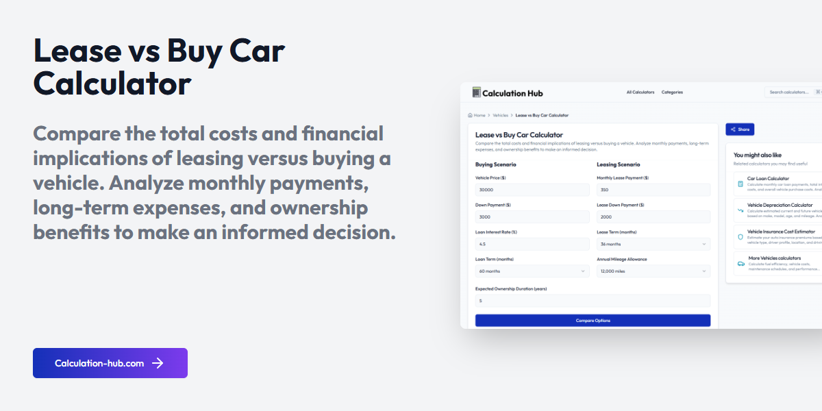 Lease vs Buy Car Calculator - Calculation Hub