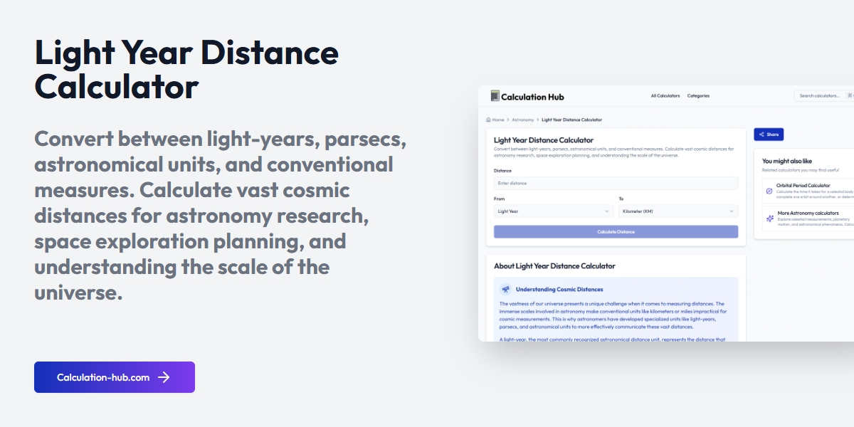 Light Year Distance Calculator - Calculation Hub