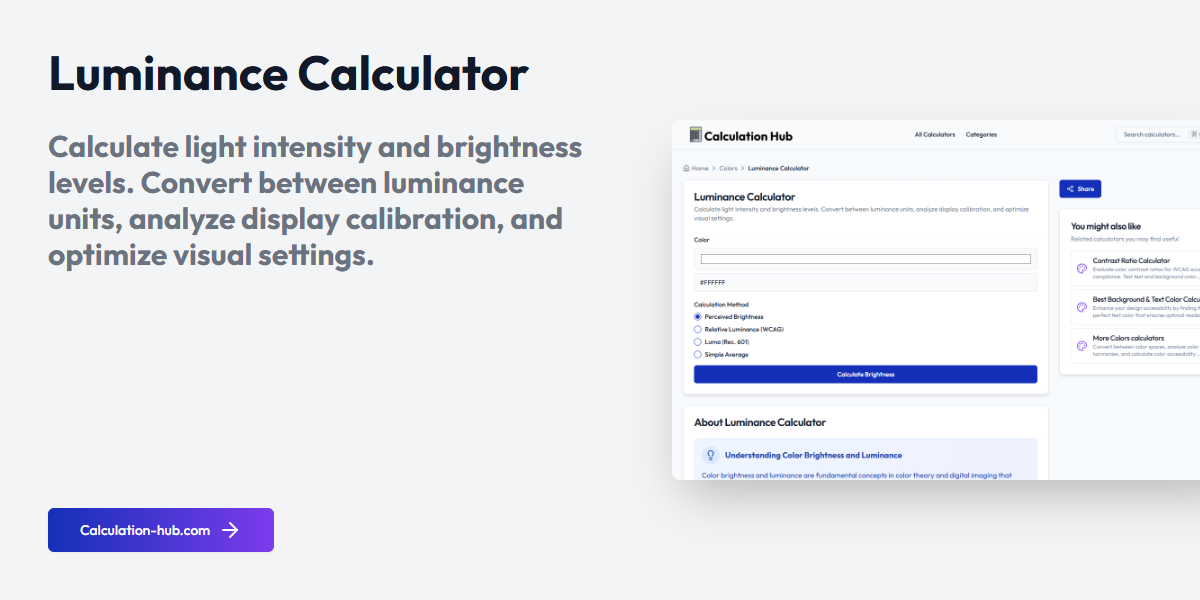 Luminance Calculator - Calculation Hub