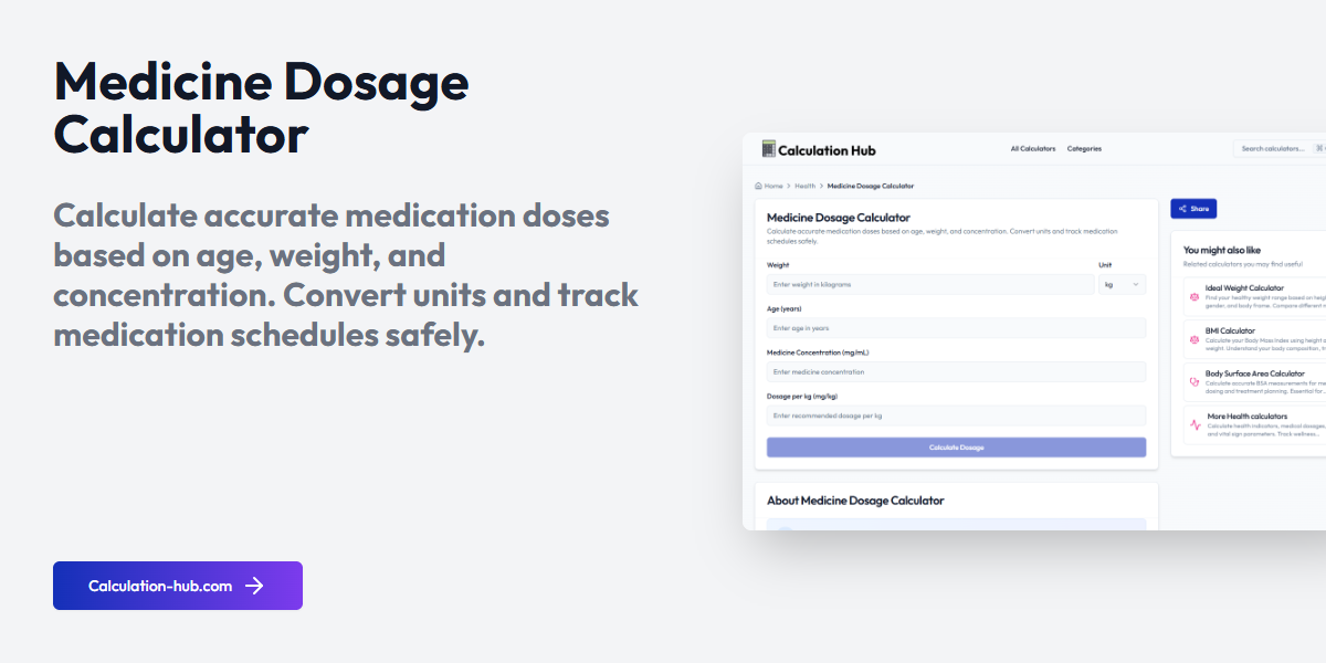 Medicine Dosage Calculator - Calculation Hub
