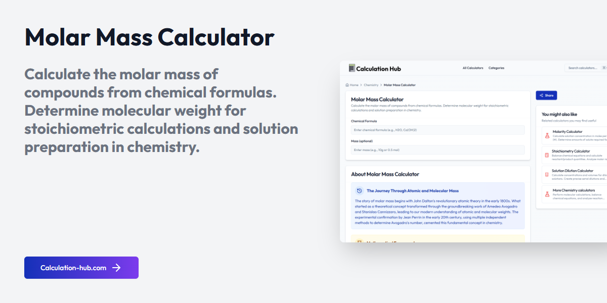 Molar Mass Calculator - Calculation Hub