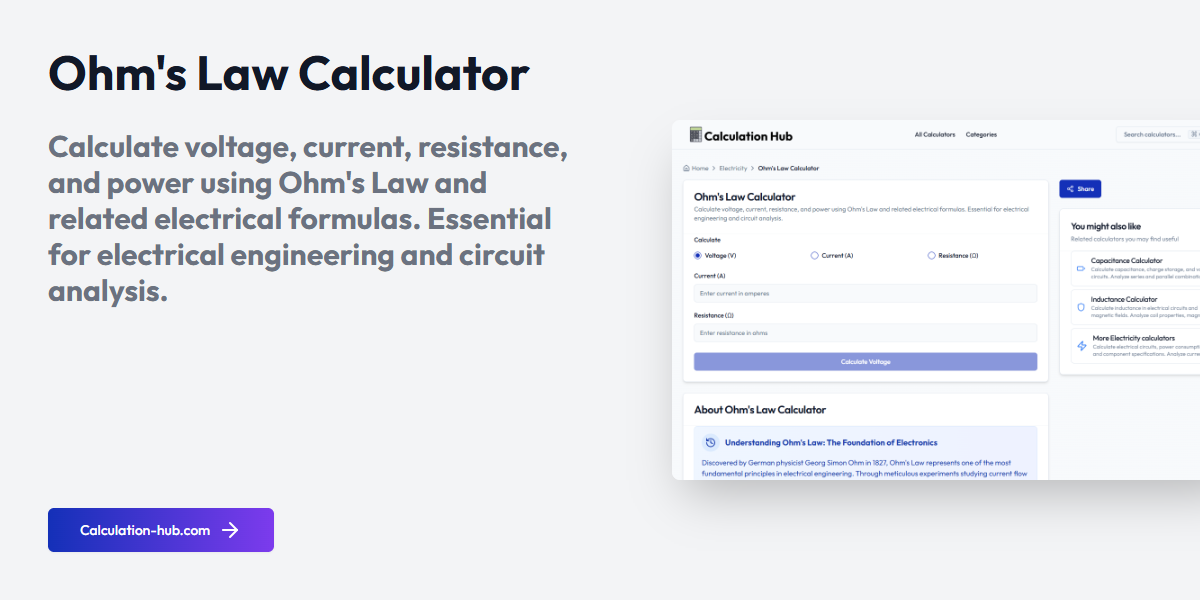 Ohm's Law Calculator - Calculation Hub