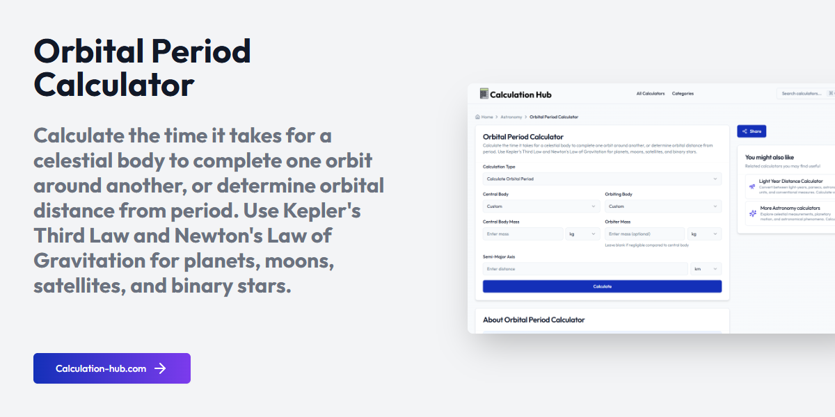 Orbital Period Calculator - Calculation Hub