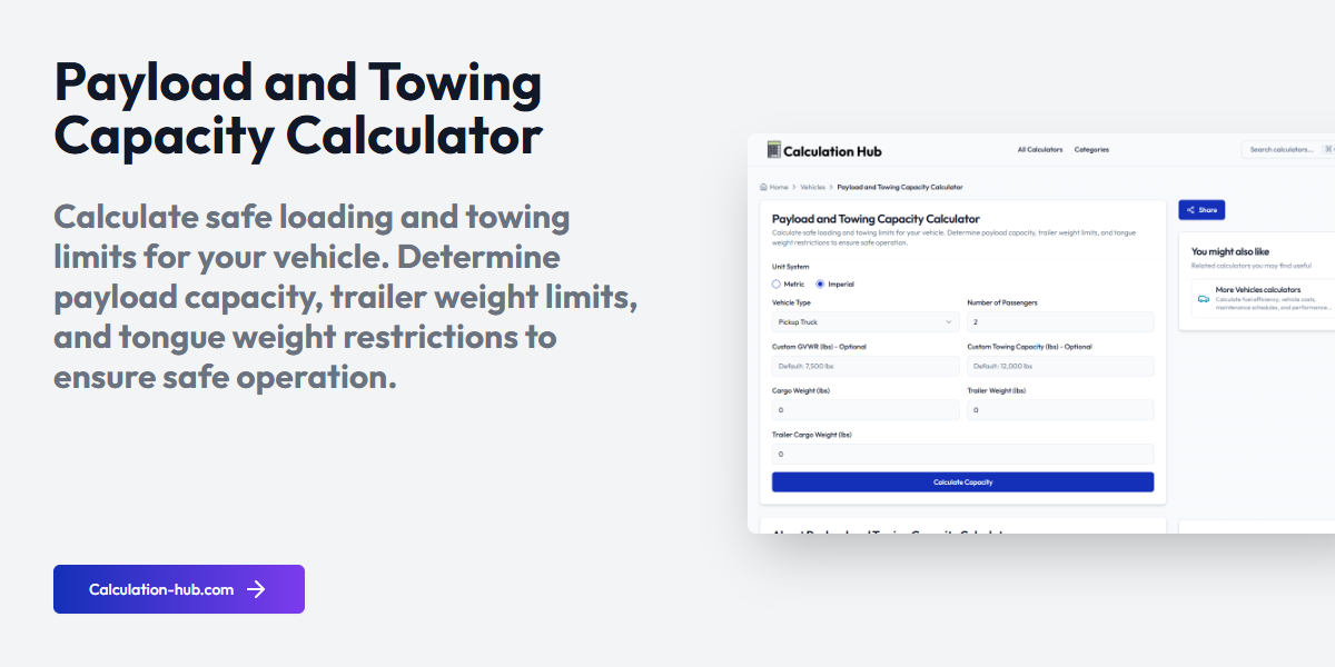 Payload and Towing Capacity Calculator - Calculation Hub
