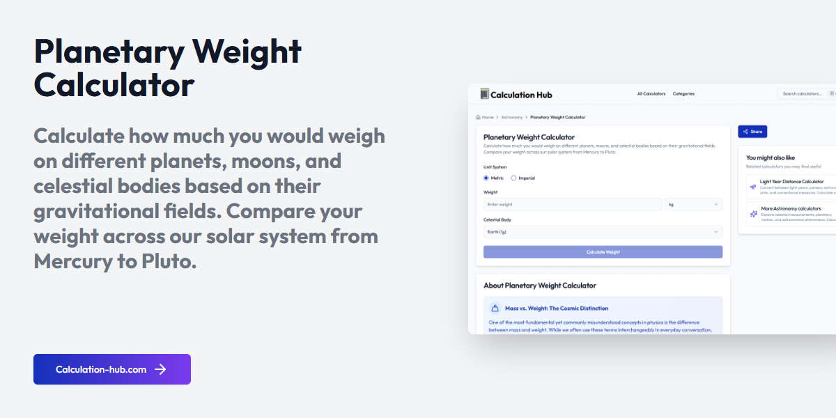 Planetary Weight Calculator - Calculation Hub