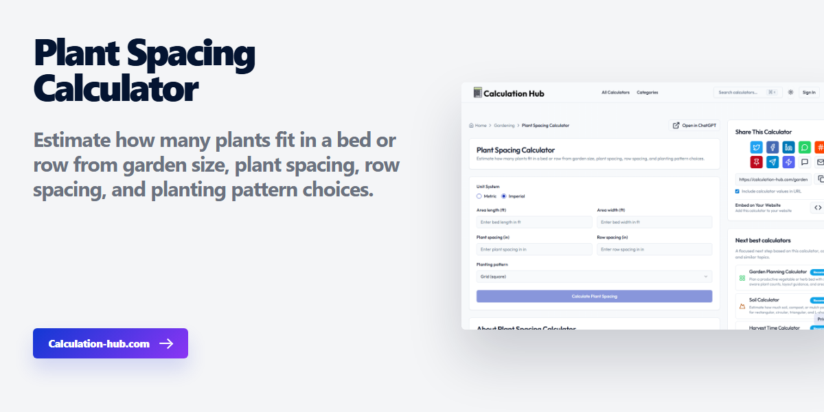 Plant Spacing Calculator - Calculation Hub