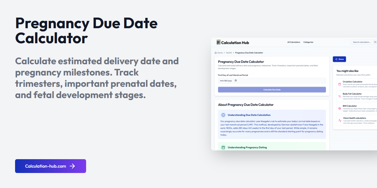 Pregnancy Due Date Calculator - Calculation Hub