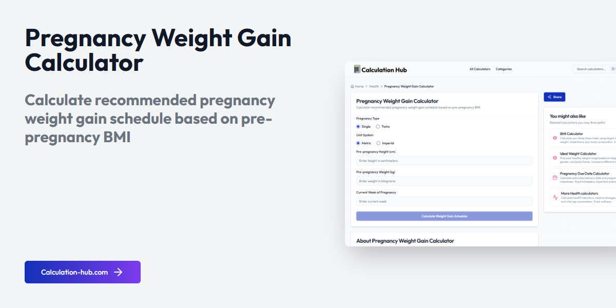 Pregnancy Weight Gain Calculator - Calculation Hub