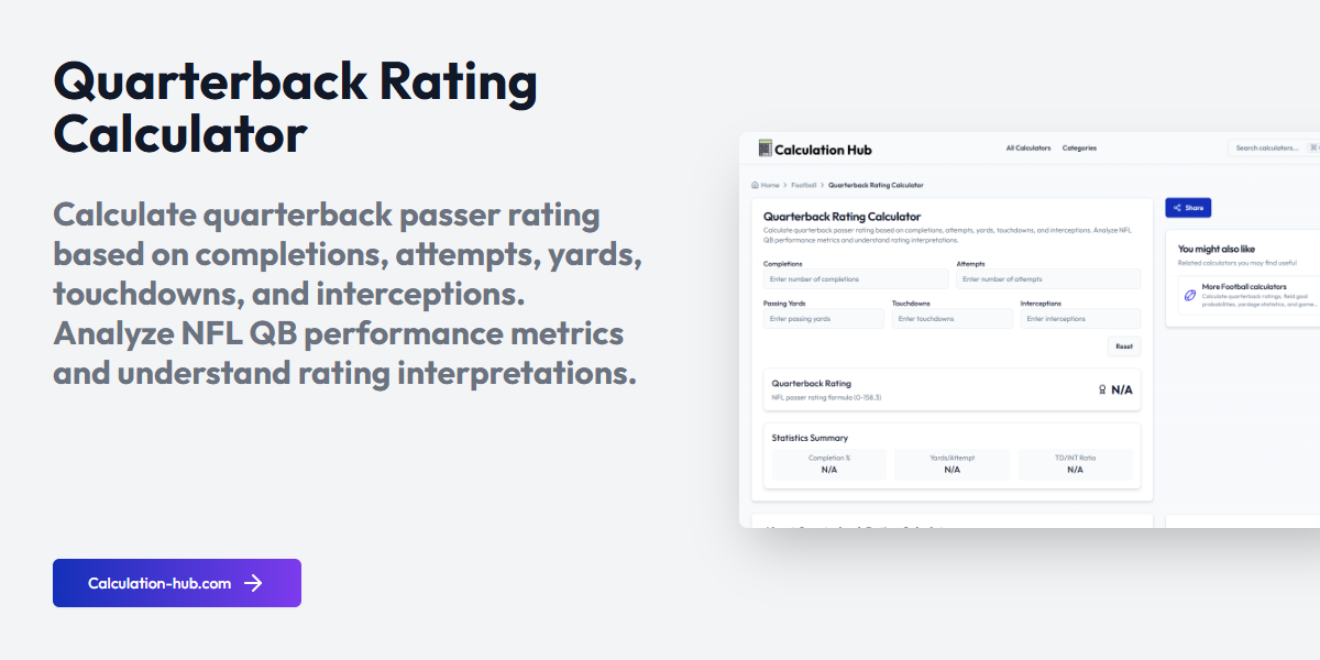 Quarterback Rating Calculator - Calculation Hub