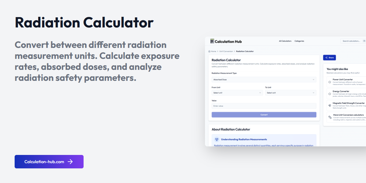 Radiation Calculator - Calculation Hub