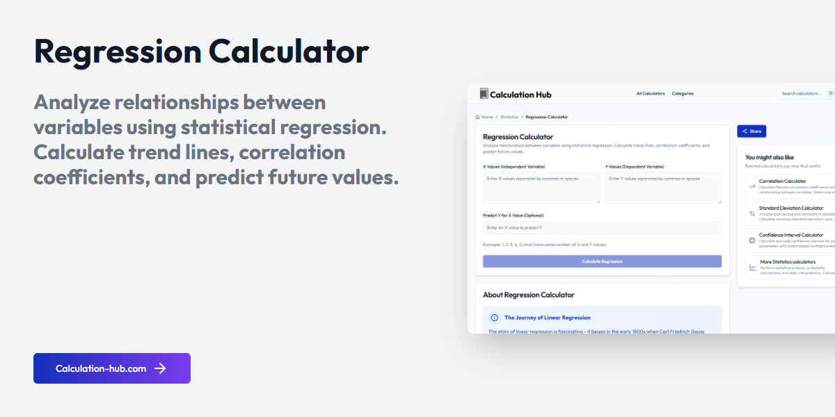 Regression Calculator Calculation Hub Regression Calculator Calculation Hub