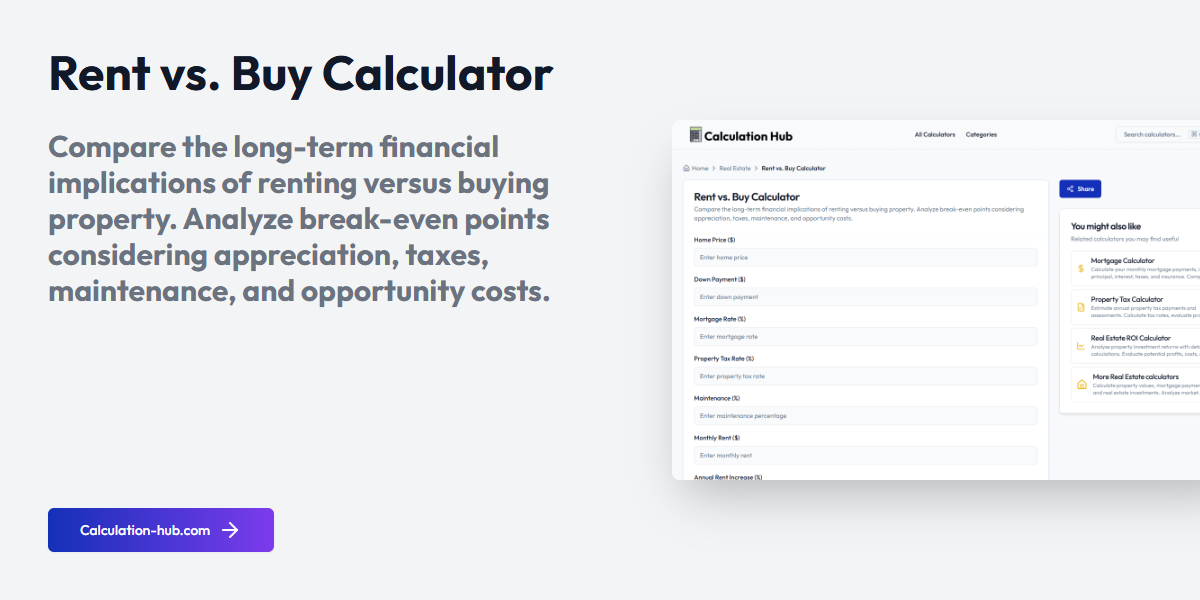 Rent vs. Buy Calculator - Calculation Hub