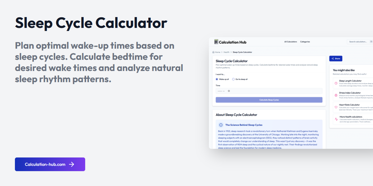 Sleep Cycle Calculator - Calculation Hub