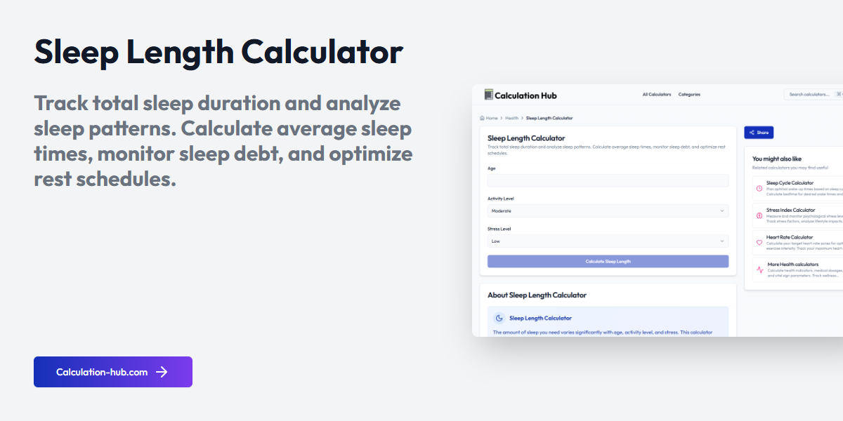 Sleep Length Calculator - Calculation Hub