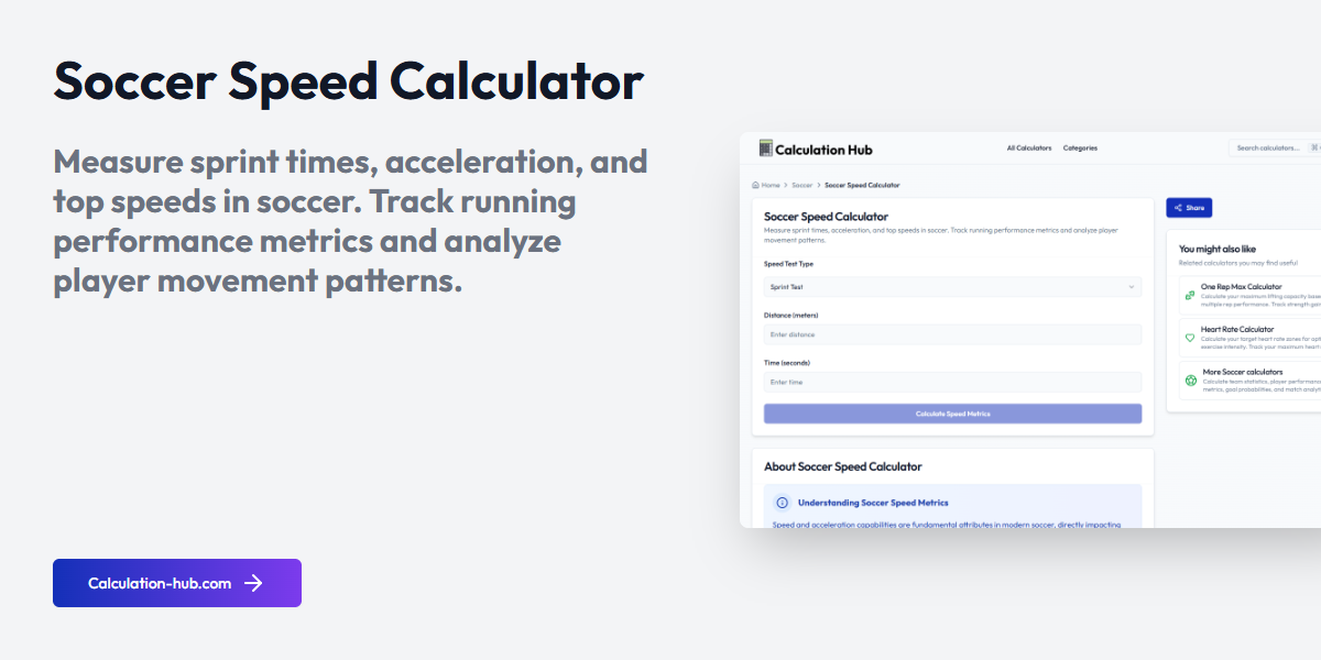 Soccer Speed Calculator - Calculation Hub