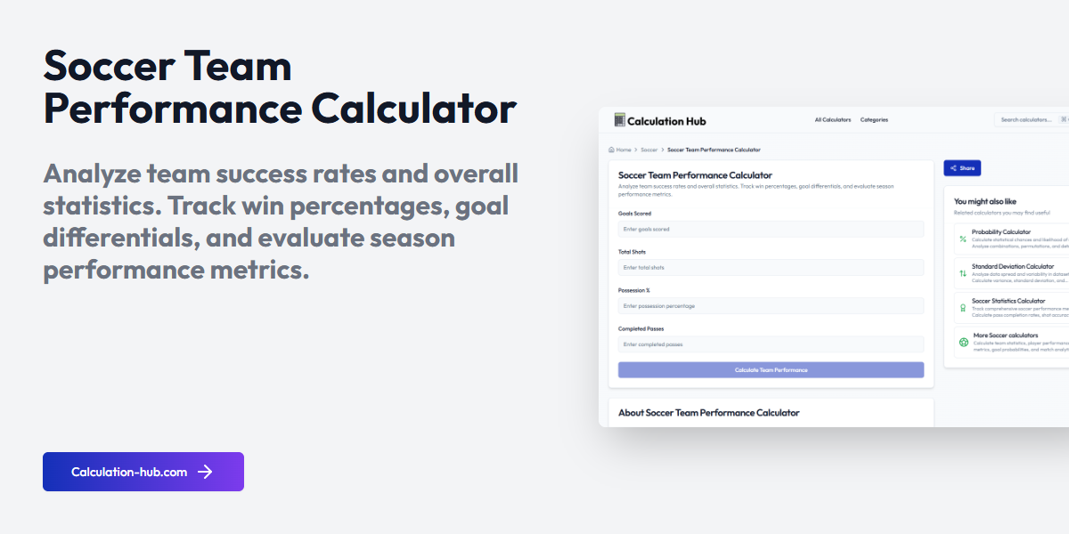 Soccer Team Performance Calculator - Calculation Hub