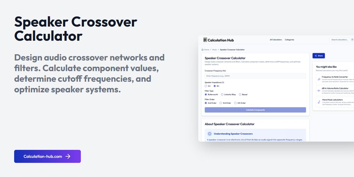 Speaker Crossover Calculator - Calculation Hub