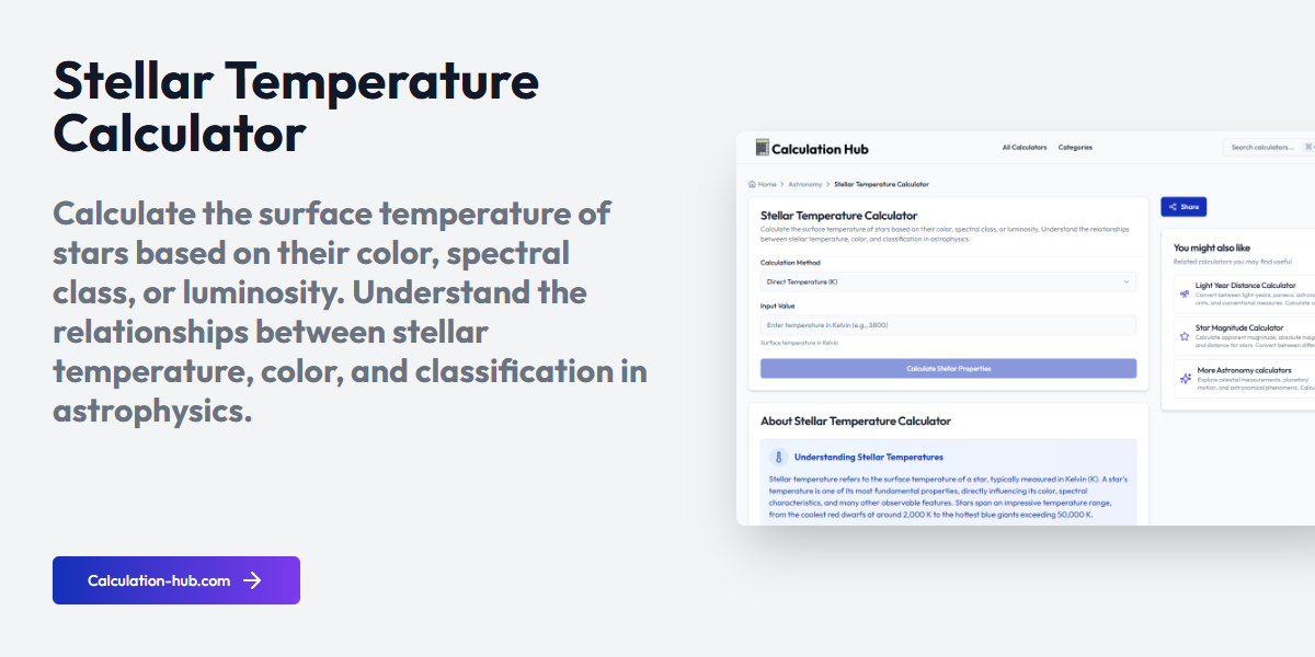 Stellar Temperature Calculator - Calculation Hub