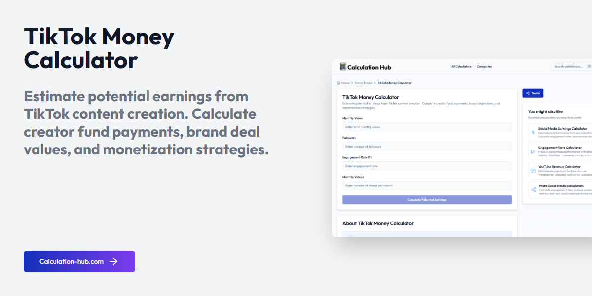 Tiktok Money Calculator Calculation Hub