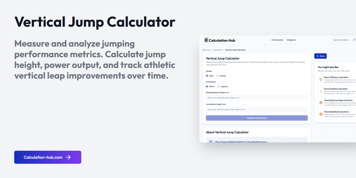 Vertical Jump Calculator - NBA Training Tracker - Calculation Hub