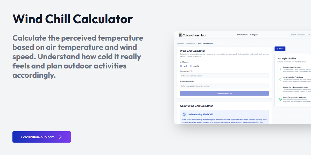Wind Chill Calculator - Calculation Hub